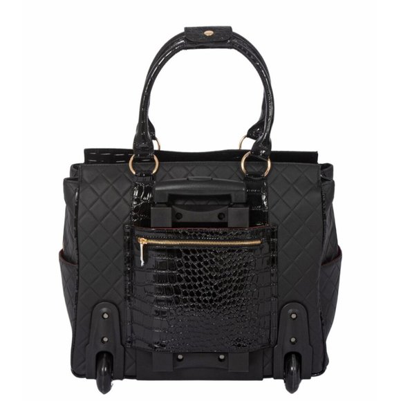 JKM and Company | Bags | Jkm And Company Luxe Quilted Rolling Laptop Bag Briefcase Tote Or ...